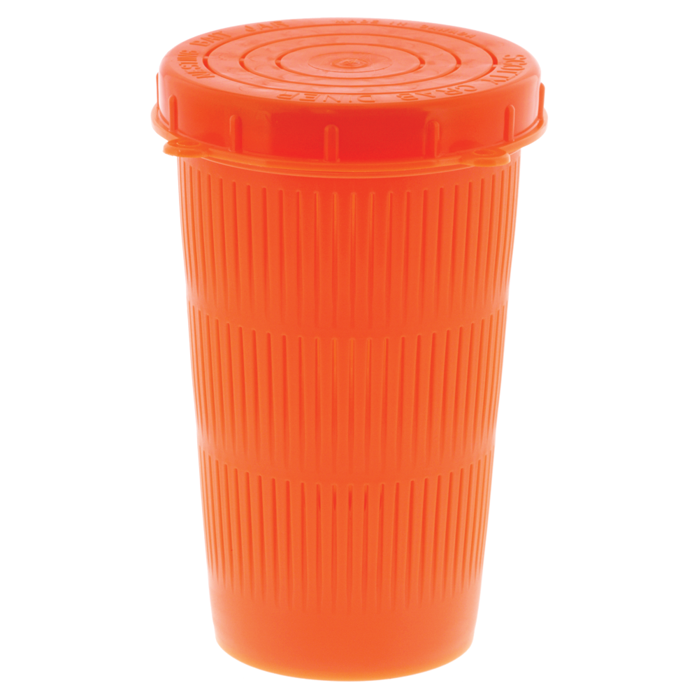 677 Vented Bait Jar - 1 L. Flourescent Red Jar with Lid - Scotty Fishing